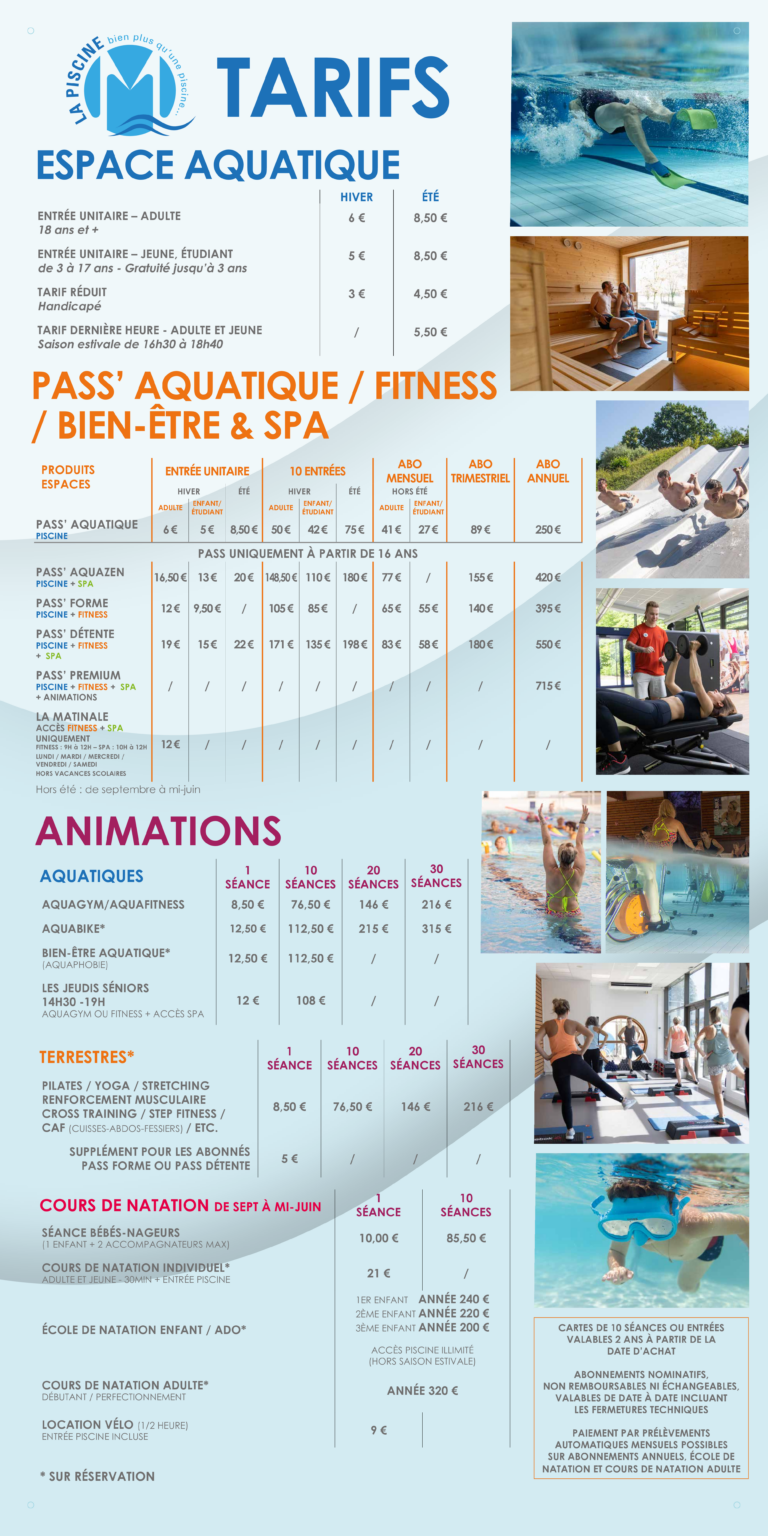 Tarifs - La Piscine de Munster